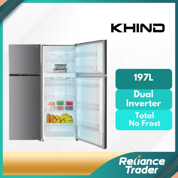 Khind 2-Door Dual Inverter Refrigerator (Gross: 197L) RF205 | Lazada