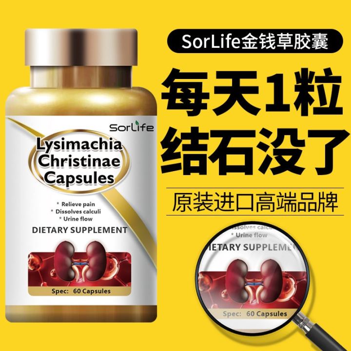 Sorlife金钱草胶囊利尿排石高浓缩500MG*60Pcs缓解疼痛消除结石Food Lysimachia Christinae ...