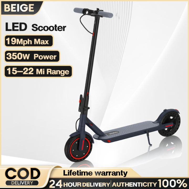 Beige Electric Scooter For Kids Adult Adjustable Foldable Scooter with ...