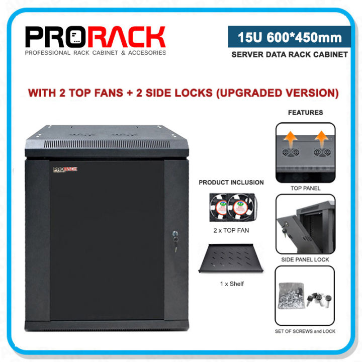 PRORACK 15U (600x450mm) Server Rack Cabinet (For Self-Assembly) Wall ...