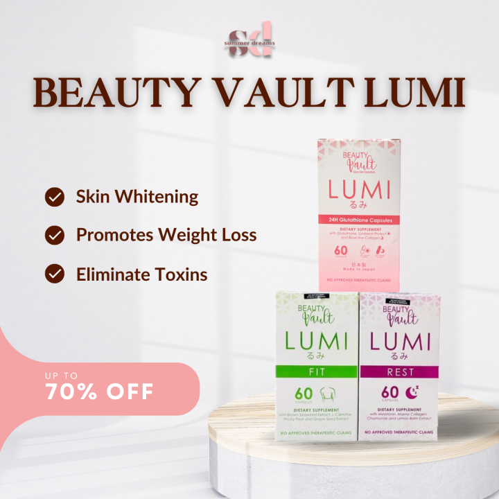 BEAUTY VAULT Lumi 24H Glutathione Capsule Whitening 60 Capsules | Lazada PH