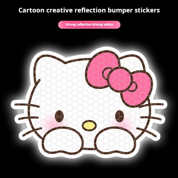 Hello Kitty Cute Cartoon Reflective Stickers Car Decoration Sticker ...