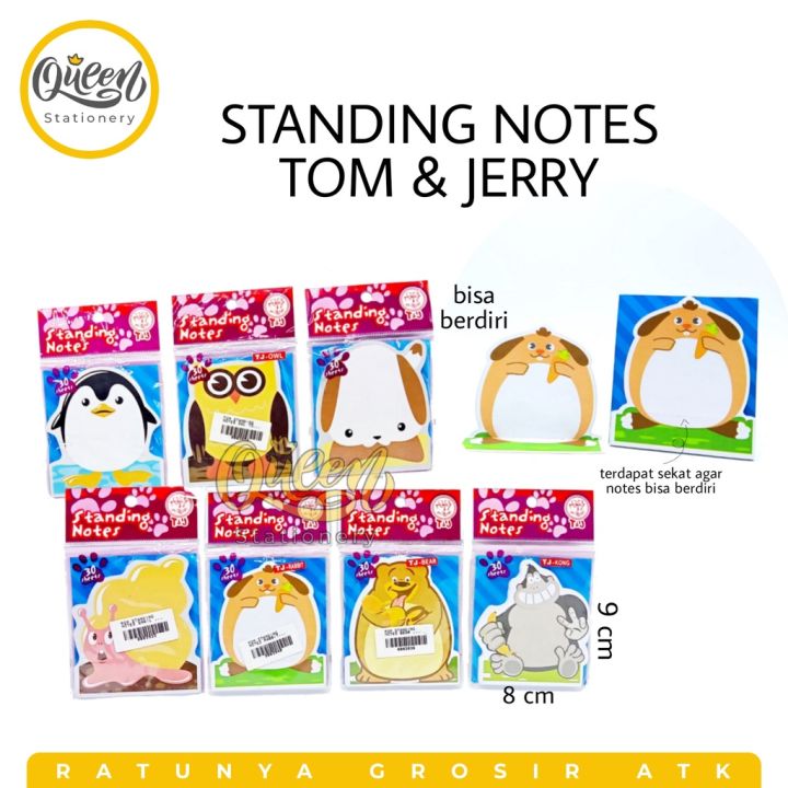 1 PAD (30 LEMBAR) STANDING NOTES TOM & JERRY / MEMO / STICK NOTE ...