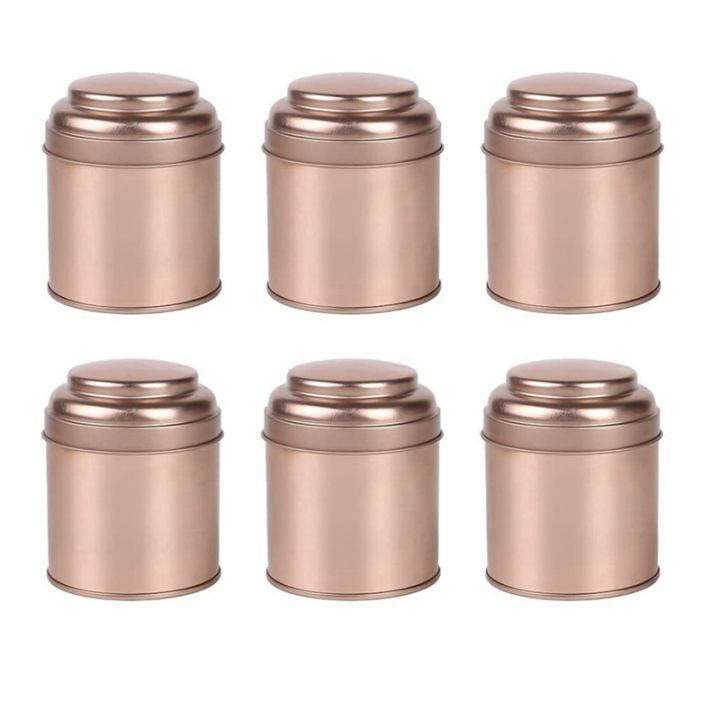 6Pcs Tea Tins Canister with Airtight Double Lids,Mini Tin Can Box and ...