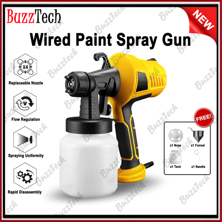 BuzzTech 21V Cordless Electric Paint Gun Spray Gun 1200W 800ml High ...