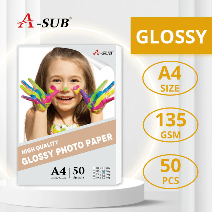 【Glossy Paper A4/A3 135gsm】A-SUB Glossy Photo Paper 135gsm Photograph ...