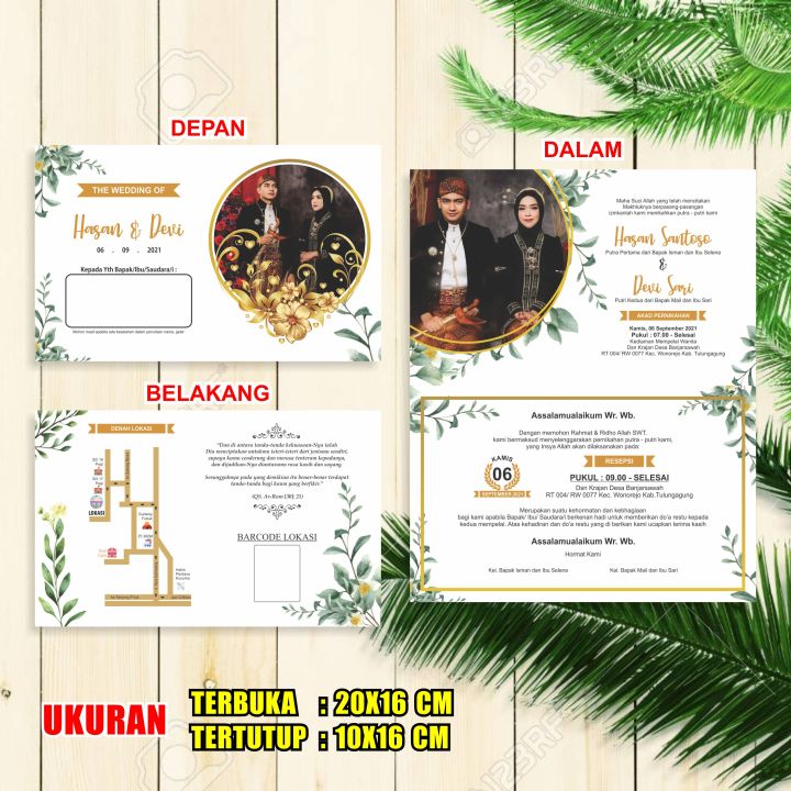 undangan pernikahan lipat 2 A Free (desain, plastik, foto, denah ...