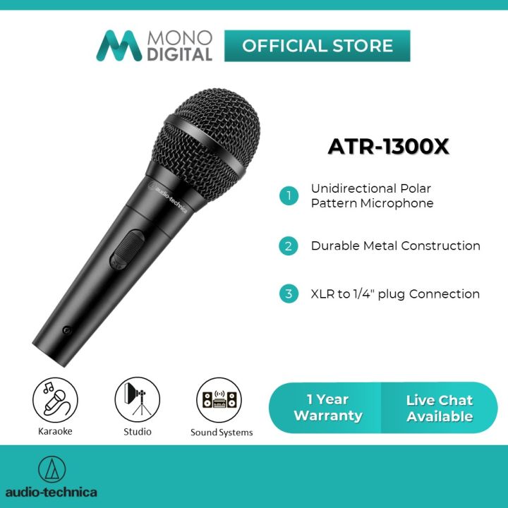 Audio Technica ATR1300X Unidirectional Dynamic Microphone for Karaoke ...