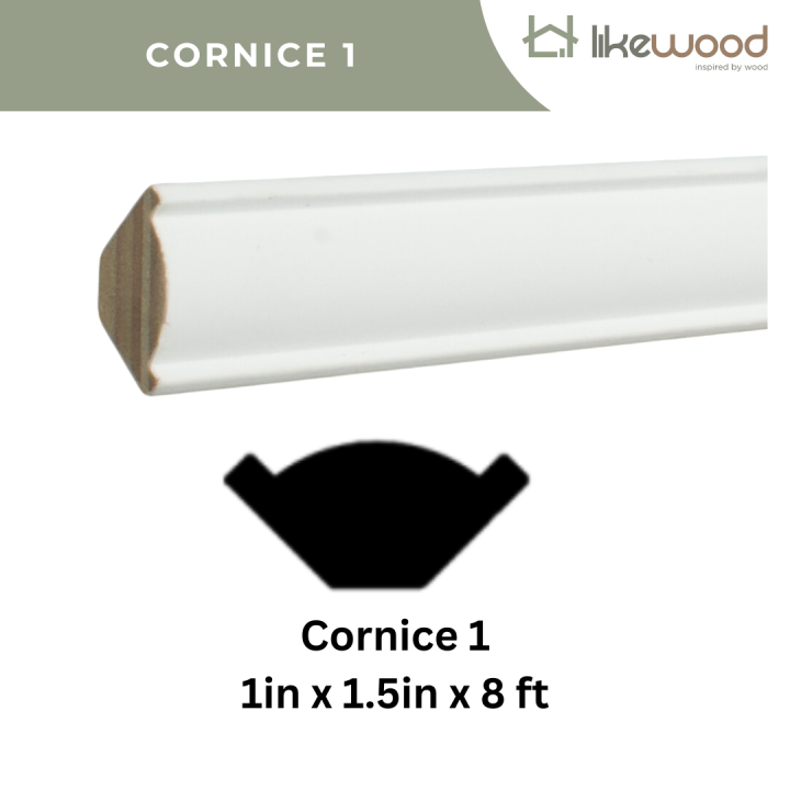 Matimco Likewood Special Mouldings (Laminated Veneer) Cornice 1 (8 feet ...