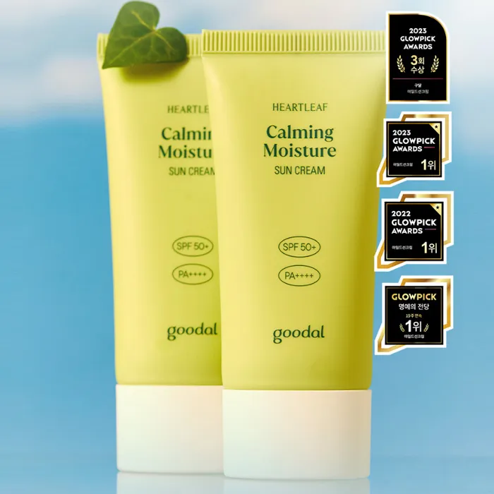 Goodal Heartleaf Calming Moisture sun cream 50ml + 50ml SPF 50+ PA ...
