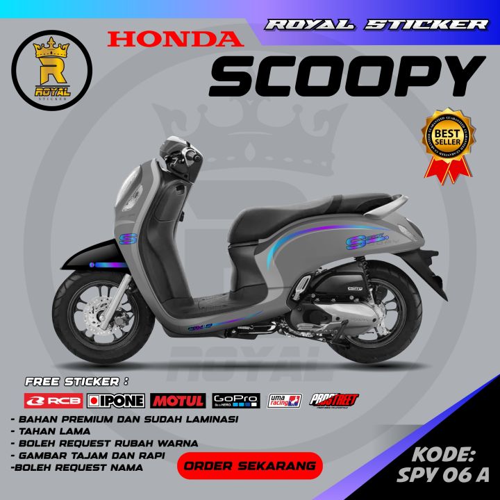 STIKER SCOOPY FULL BODY BLOK MOTOR / STICKER VARIASI SCOOPY MOTIF ...