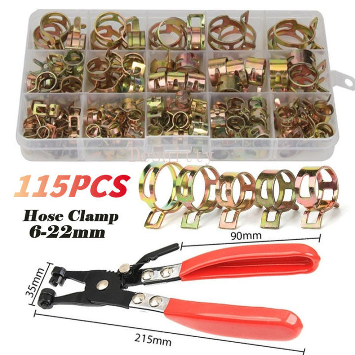 Spring Clamp Fastener 75ชิ้น/115ชิ้น สปริงรัดท่อ แคลมป์รัดสาย เข็มขัด ...
