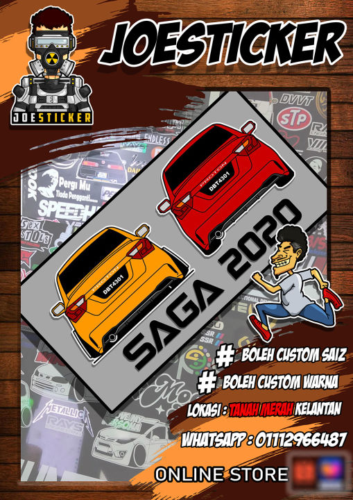 [Sticker Kereta Custom] Proton SAGA 2020 (Saga Baru). Sticker 3 layer ...