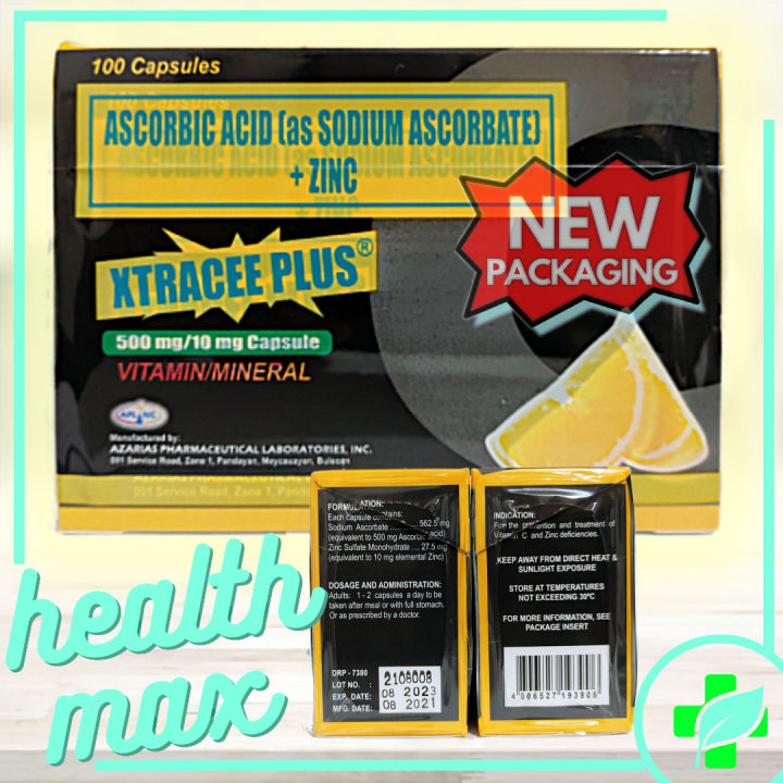 XTRACEE PLUS ZINC SODIUM ASCORBATE WITH ZINC 100's Caps JAN 2025 Expiry ...