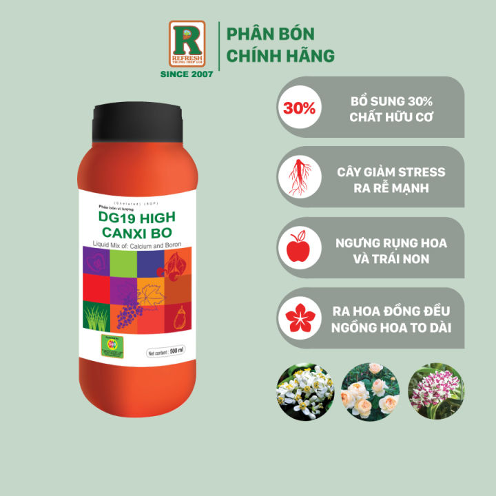 Phân bón hữu cơ DG19 HIGH CANXI BO 500ml bổ sung Canxi Bo giúp cây giảm ...