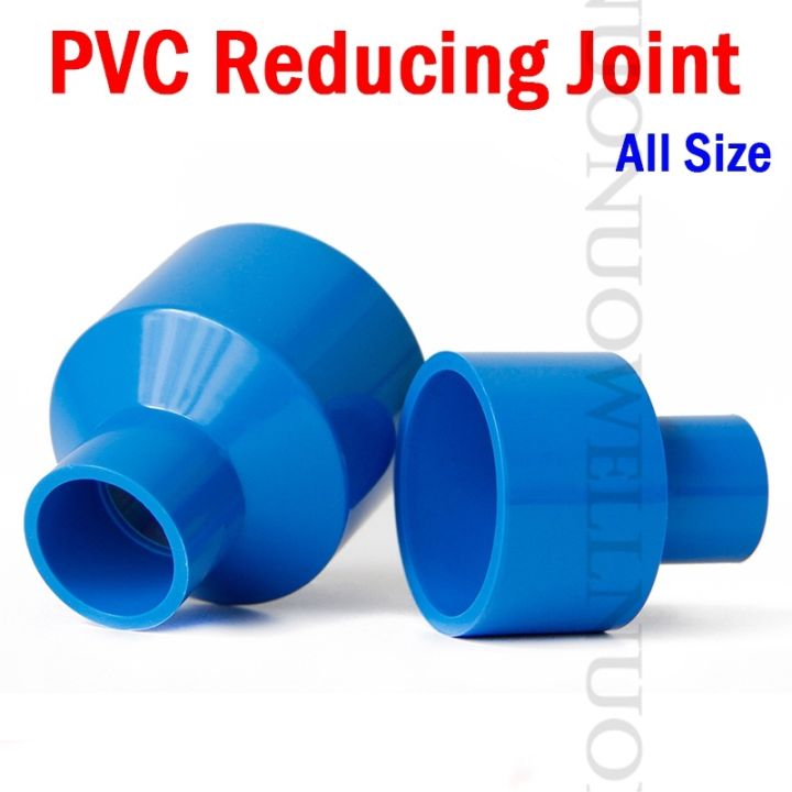 2pcs Blue Pvc Straight Reducing Connector Water Supply Tube Joint