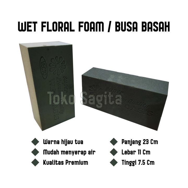 Busa bunga basah / Wet Floral Foam / Oasis basah / Busa tanaman hidup ...