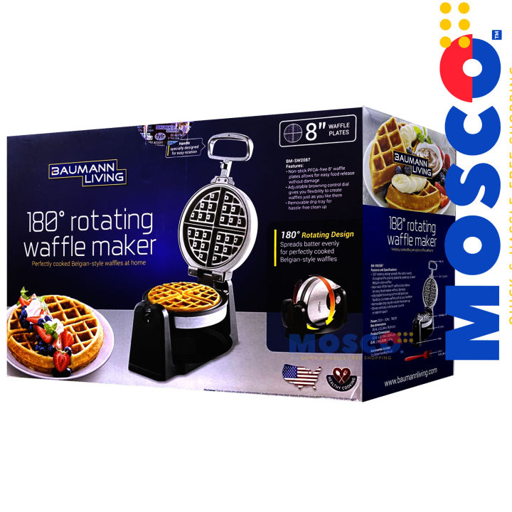 Baumann Living 180° Rotating Waffle Maker BM-SW2087 | Lazada PH