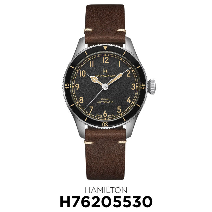 Hamilton Khaki Aviation Pilot Pioneer 38mm Automatic Watch with Calf ...