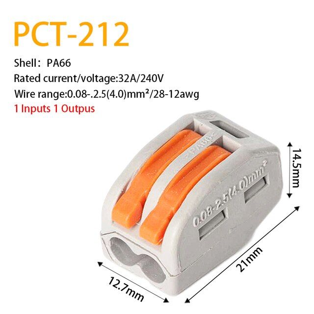 Mini Fast Wire Cable Connectors Universal Compact Conductor Spring Splicing Wiring Connector