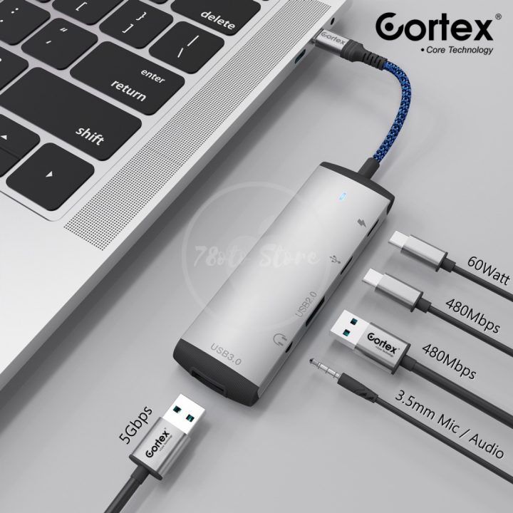 Cortex MH368 Spliter 5in1 Type-C To USB 3.0 + 2.0 + Audio Jack 3.5mm ...
