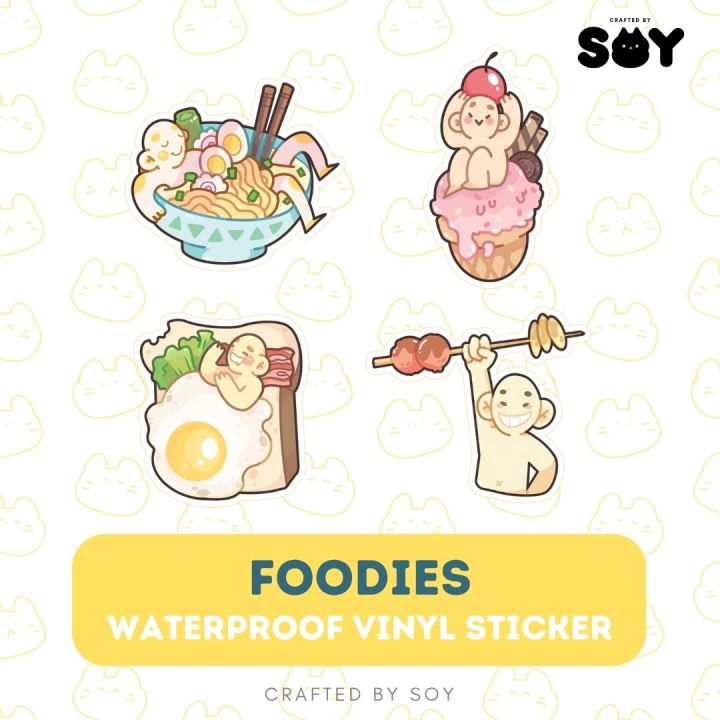 Foodies Waterproof Vinyl Sticker | Tumbler, Laptop Deco | Crafted by ...