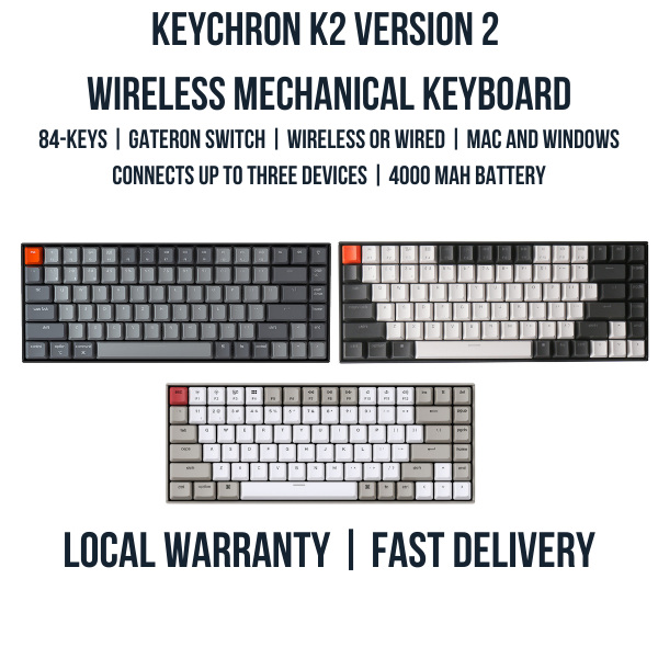 Keychron K2 V2 Wireless Mechanical Keyboard - Suitable for Apple Mac ...
