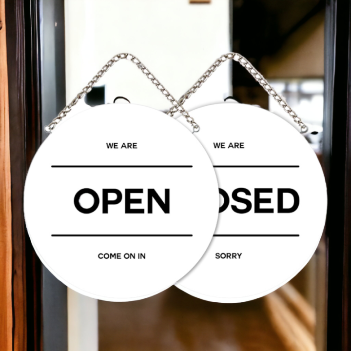 Round Acrylic Open / Close Door Signange - Open / Closed Door Signage ...
