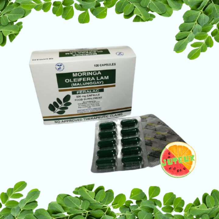 MORINGA OLEIFERA LAM FERALAC, 500 mg, 100 Capsules, Malunggay | Lazada PH