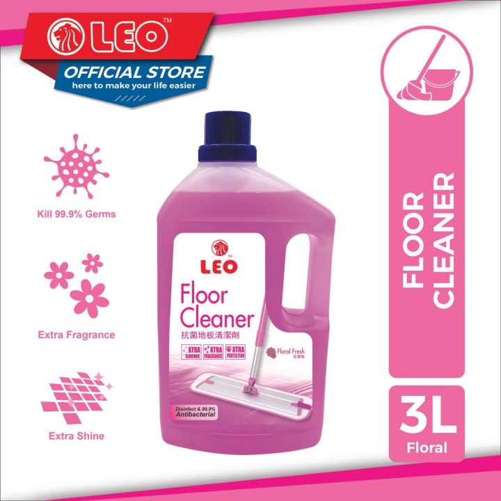 Leo Floor Cleaner 3L Floral 特强抗菌地板清洁剂 | Lazada