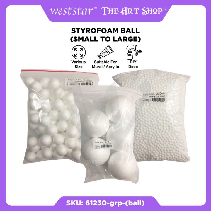 [Weststar] Styrofoam Ball Sphere Shape Polystrene Ball 5mm to 25cm Foam ...