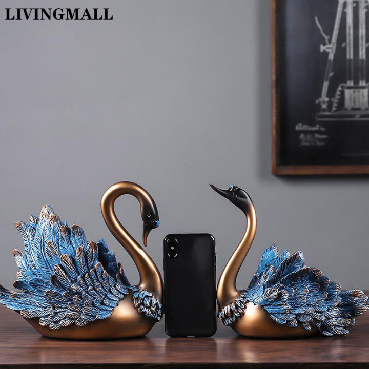Livingmall 1PC Swan Statue Home Decor Sculpture Modern Home Decor ...