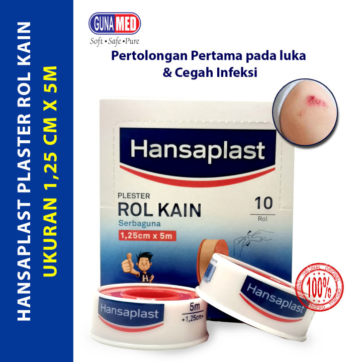 HANSAPLAST PLESTER ROL KAIN SERBAGUNA UNTUK PENUTUP LUKA UKURAN 1,25CM ...