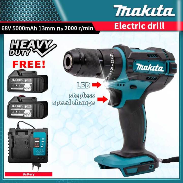 Cordless hand drill power tool 68v electric cordless impact portable ...