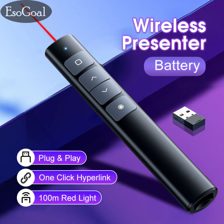 EsoGoal Wireless Presenter Presentation Clicker Page Turning Pen Laser ...