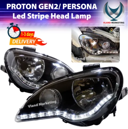 Proton Gen2 / Persona Head Lamp Light Led Audi Design ( kiri & kanan ...