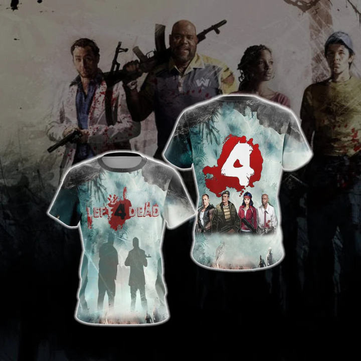 Horror Game Left 4 Dead 2 Tshirt 3D Printed Casual Men/Women's Hip Hop ...