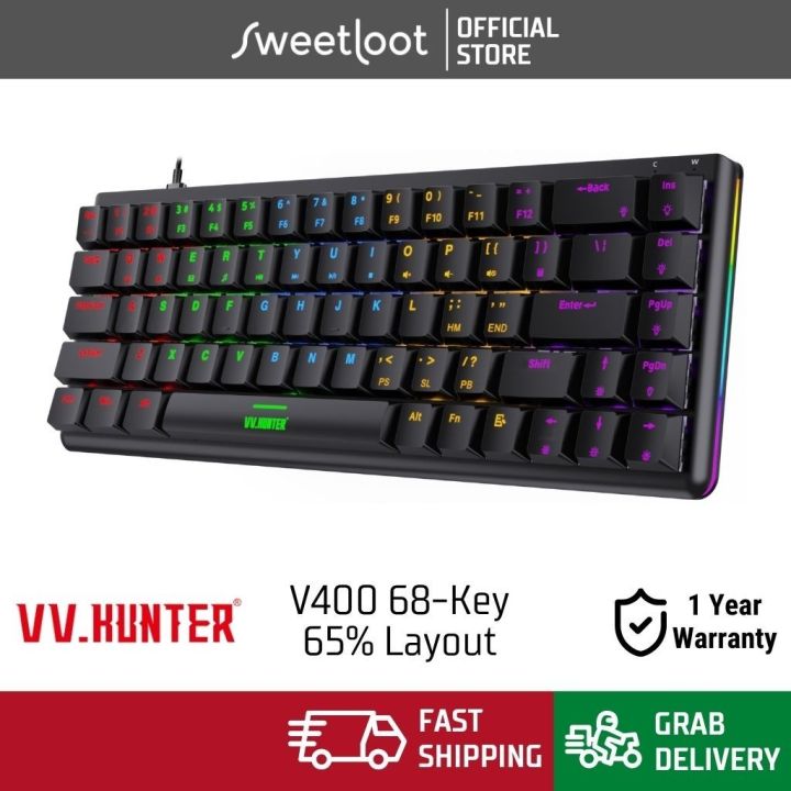 VV.Hunter V400 68-Key 65% Layout Low-Profile RGB Mechanical Gaming ...