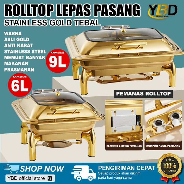 Roll top Gold segi kaca Dapat di Lepas Pasang KAPASITAS 9L & 6L ...