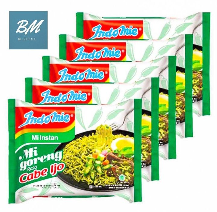 Indomie Cabe Ijo 5 Pcs / Mie Indomie Goreng Rasa Cabe Ijo 5 Bungkus ...