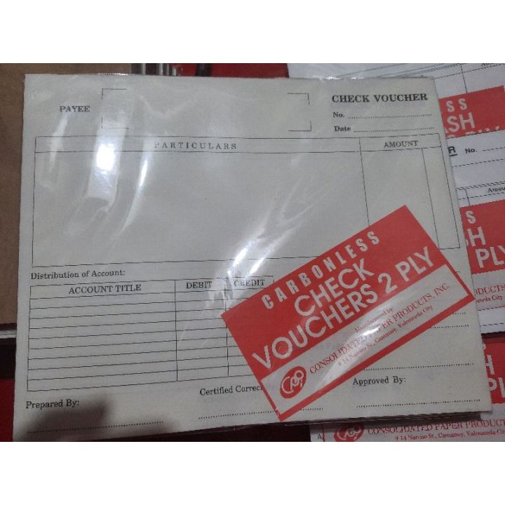 Check Voucher 2ply -- Carbonless - sold per pad & per pack | Lazada PH