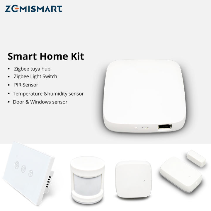ZemiSmart Tuya Zigbee Hub Smart Control PIR Door/Window Temperature ...