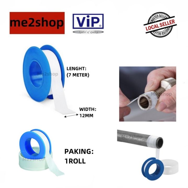 VIP PTFE THREAD SEAL TAPE / WHITE TAPE FOR PIPING /TAPE PUTIH UNTUK AIR PAIP (1 ROLL) | Lazada