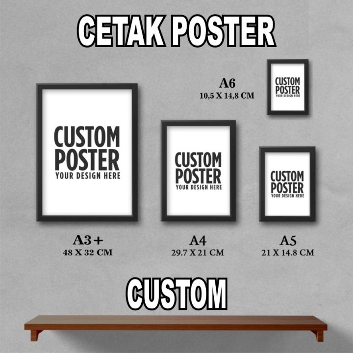 Cetak Poster/Gambar/Foto Custom Ukuran A3+,(bisa request ukuran sesuai ...