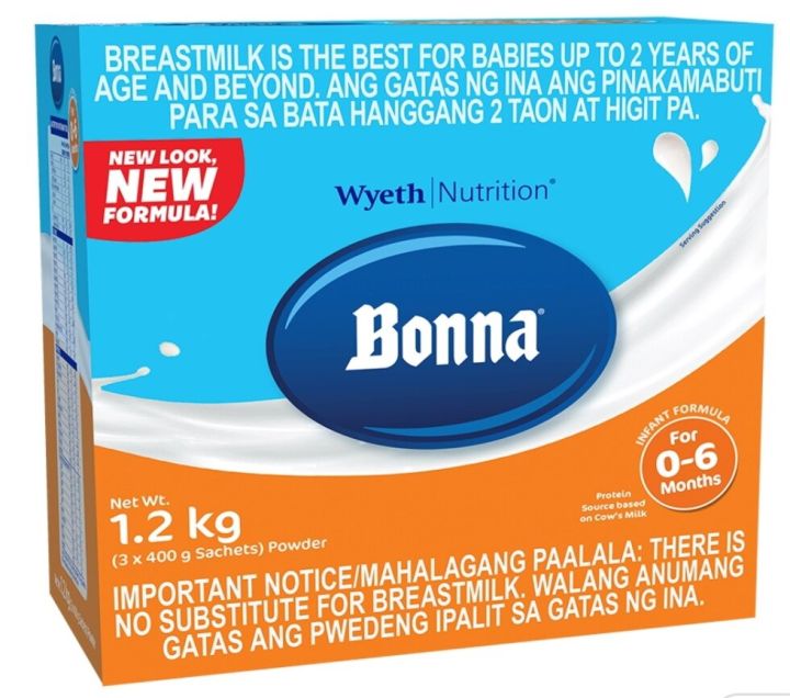 BONNA Powdered Milk 0-6 months 1.2kg (New Formula) | Lazada PH