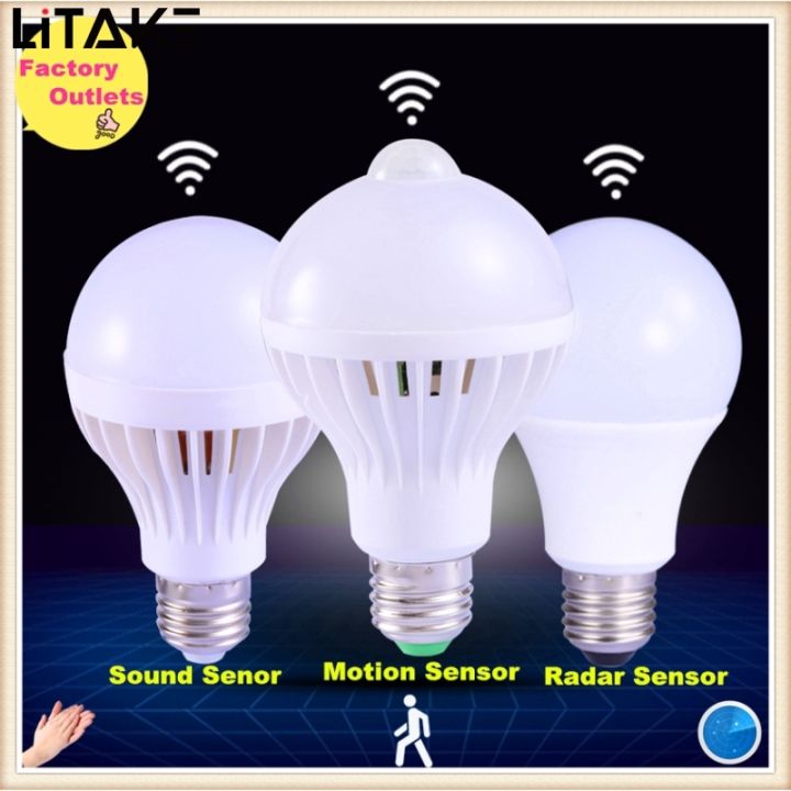 Led Bulb with Motion Sensor Light 220V PIR Bulbs Smart Lamp Child Night ...