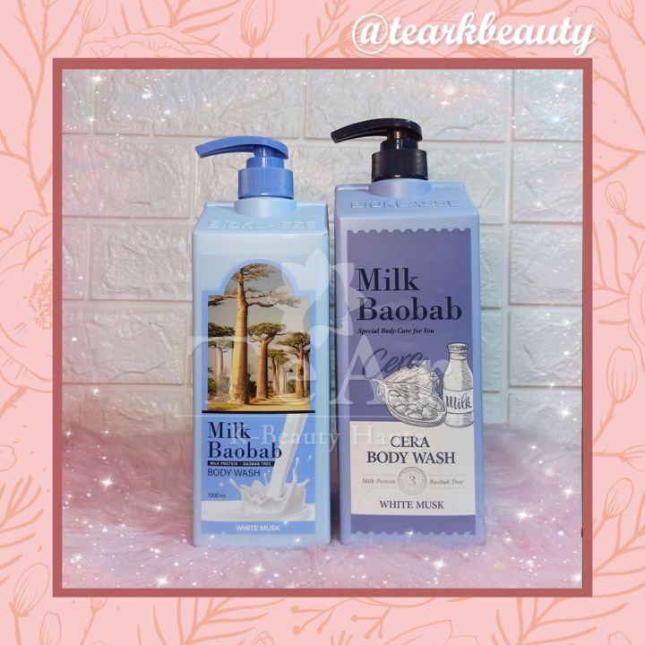 BTS Jungkook Milk Baobab Original Body Wash White Musk 1000ml & Sachets ...