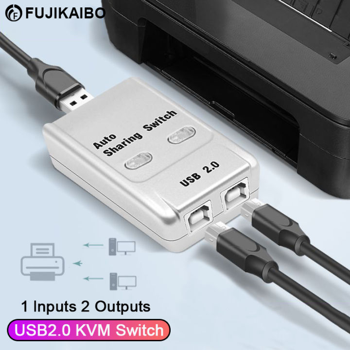 Usb 2.0 Auto Sharing Switch 2 Port Hub Adapter Switcher Durable 2 In 1 ...