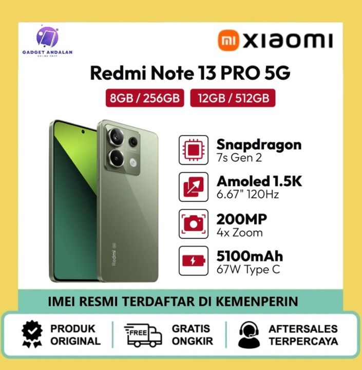 Redmi Note 13 Pro 5G (8GB/256GB) | (12GB/512GB) | Snapdragon 7s Gen 2 - 200 MP OIS - 120 Hz ...