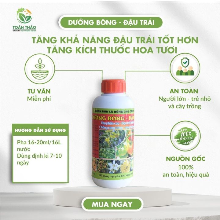 Phân bón lá DƯỠNG BÔNG - ĐẬU TRÁI, dưỡng bông tốt, to khỏe - đậu trái ...